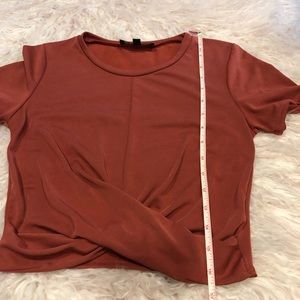 Lulus | Tops | Lulus Burnt Orange Twist Crop Tee | Poshmark